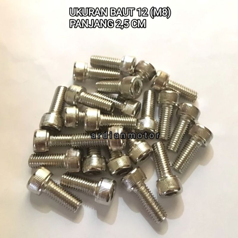 Jual Baut L nekel 8x25 /baut L stainless anti karat 8x25/Baut kunci L 12 ukuran 8x25 panjang 2 ...