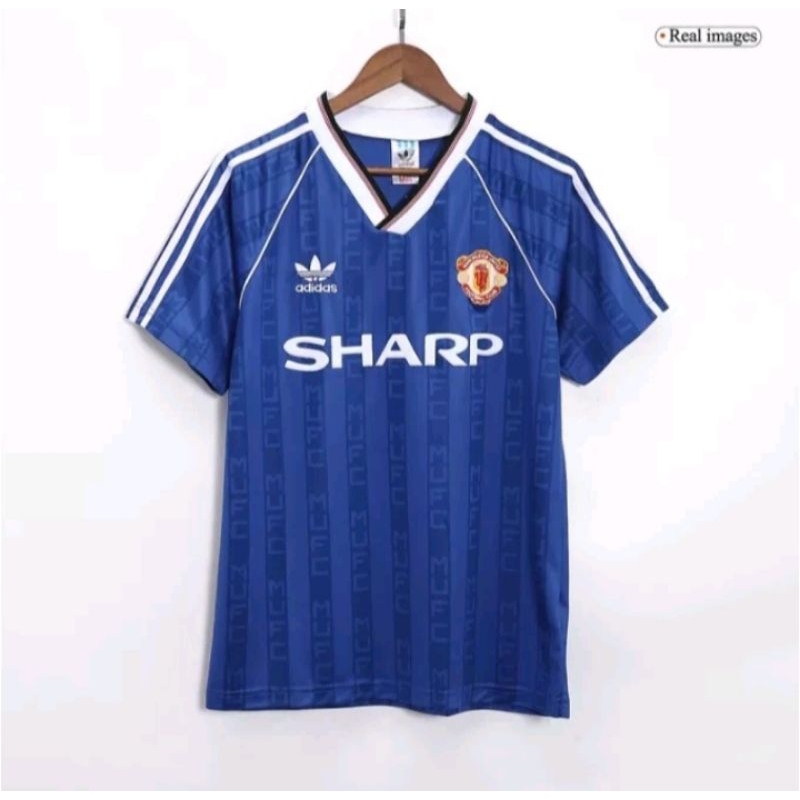 Jual BAJU BOLA JERSEY MU RETRO 1988 1990RETRO BIRU 1988 1990 JERSEY ...