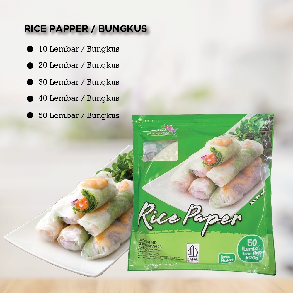 Jual Rice Paper 100gr (10 lembar) BULAT DAN KOTAK / rice paper bulat ...