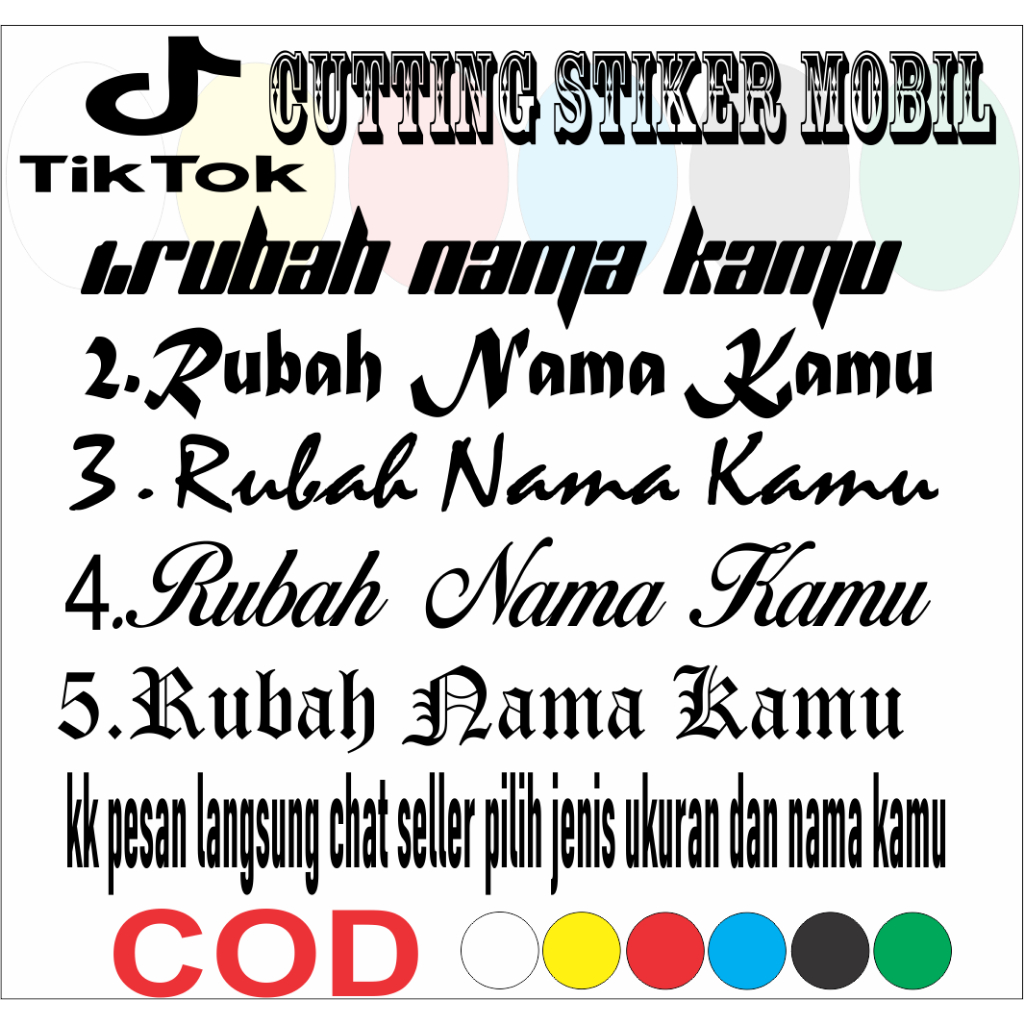 Jual Stiker Mobil Cutting Sticker Body Dan Kaca Mobil NAMA Custom ...