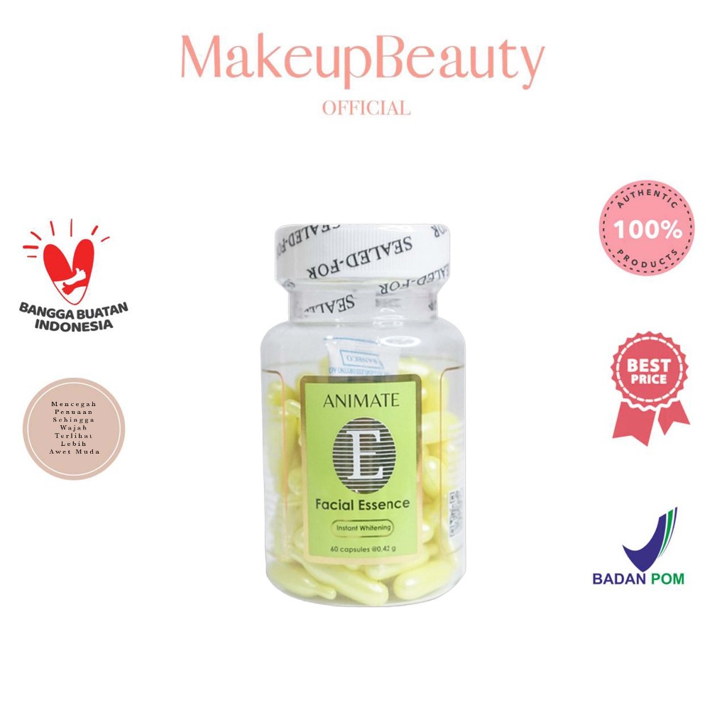 Jual ANIMATE Facial Essence Serum Vitamin E Isi 60 - Wajah Cerah ...