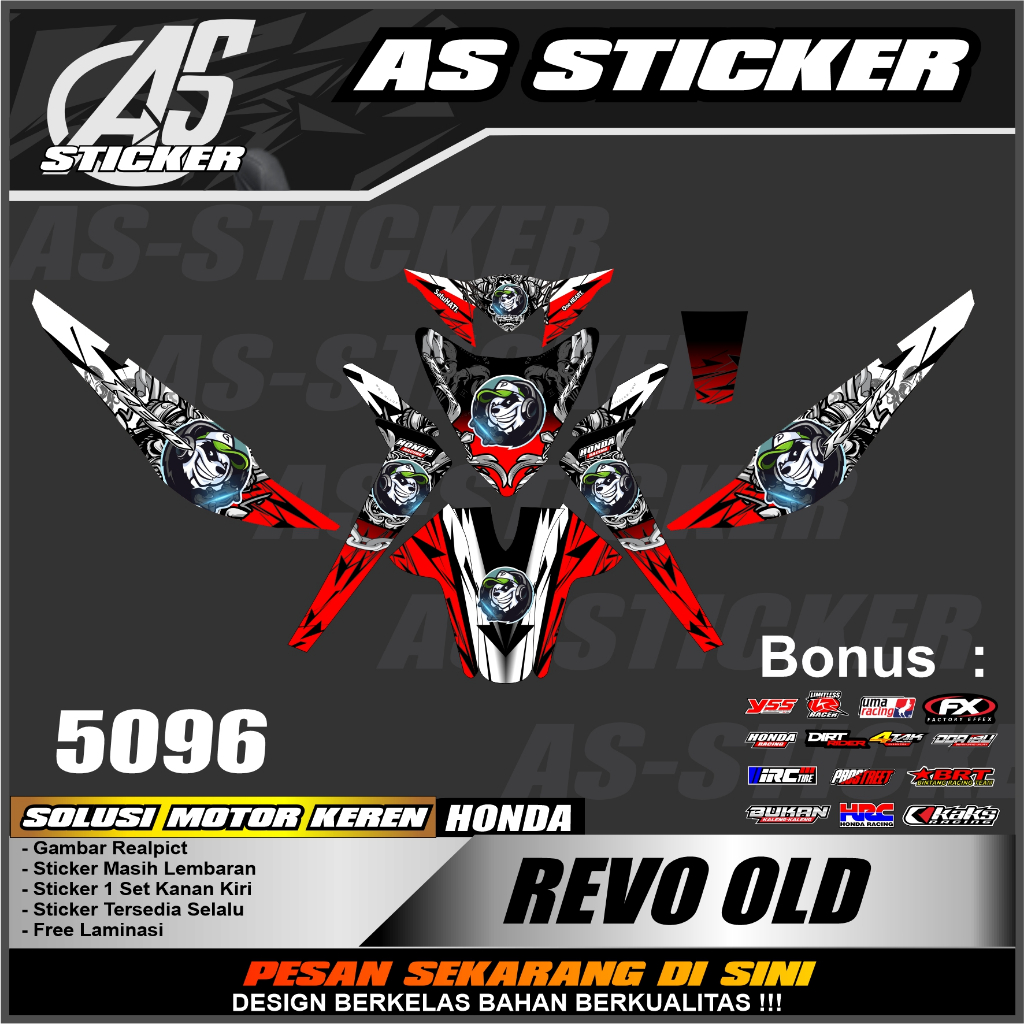 Jual 5096a Decal Honda REVO OLD/LAMA List Desain Terbaru Variasi Full ...