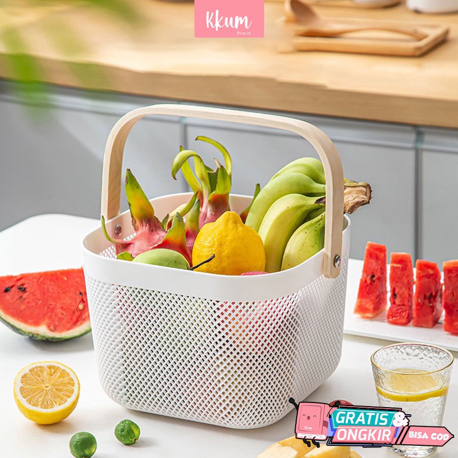 Jual Keranjang plastik penyimpanan serbaguna/ Storage basket handle ...