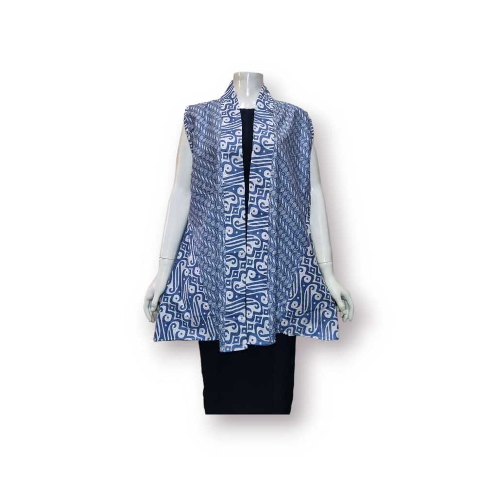 Jual Vest Batik Wanita Rompi Atasan Outer Kantor Modern (COD) | Shopee ...