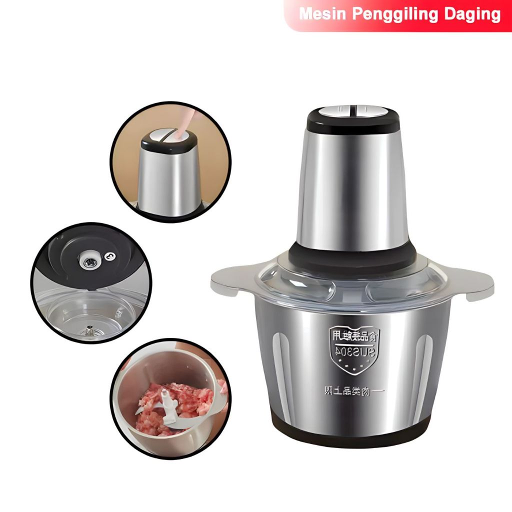 Jual Food Processor 2 Liter Chopper Listrik Stainless Choper Eelektrik ...