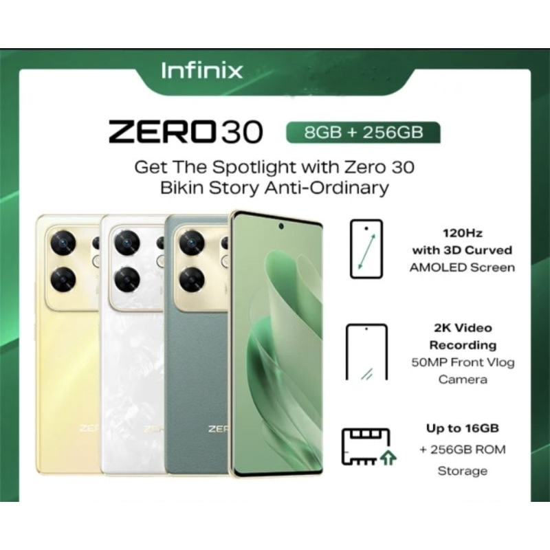 Jual Infinix Zero 30 Nfc 8/256gb ram 8gb 256gb baru new garansi resmi indonesia original ...