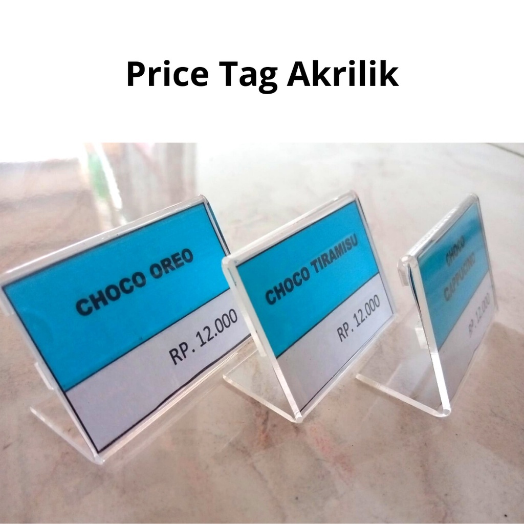 Jual Label Harga Akrilik / Acrylic label / Name Tag akrilik | Shopee ...