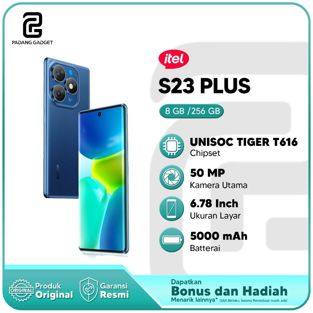Jual Itel S23 Plus RAM 16GB (8GB+8GB) ROM 256GB 6,78'' AMOLED 240 Hz + 5000mAh CPU Unisoc Tiger ...