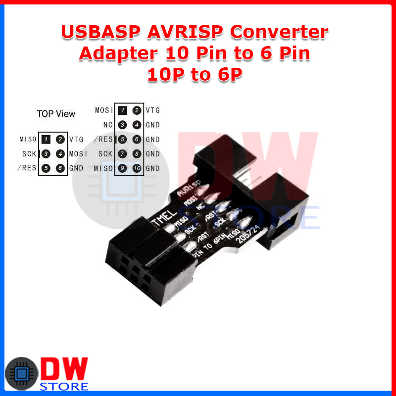 Jual AVR ISP ATMEL USBISP USBASP 10 Pin to 6 Pin 10P to 6P Converter | Shopee Indonesia