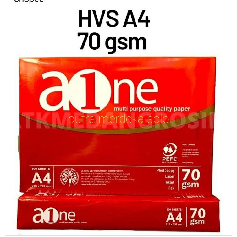 Jual KERTAS HVS A4 A1ONE 70GSM HVS A4 AONE 70 GRAM | Shopee Indonesia