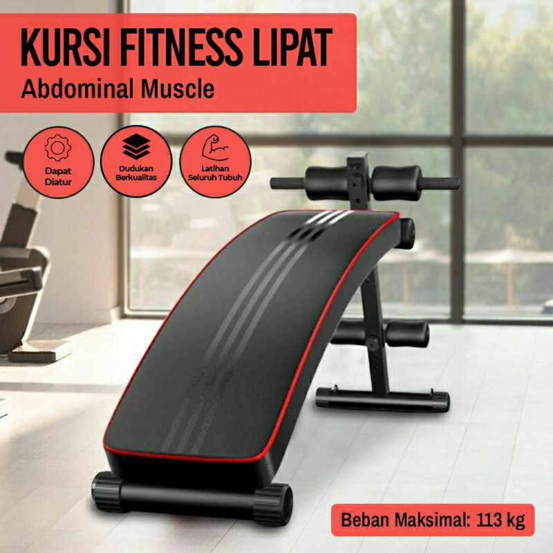 Jual TMT Kursi Alat Fitness Gym Bench Lipat Abdominal Muscle - AD-177 ...