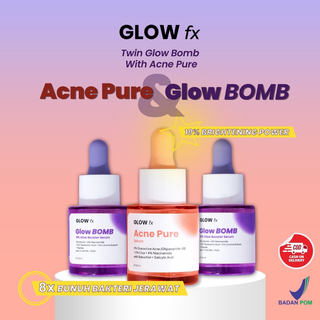 Jual [Twin Glow Bomb with Acne Pure] 2 PCS GLOW FX - Glow Bomb Serum ...