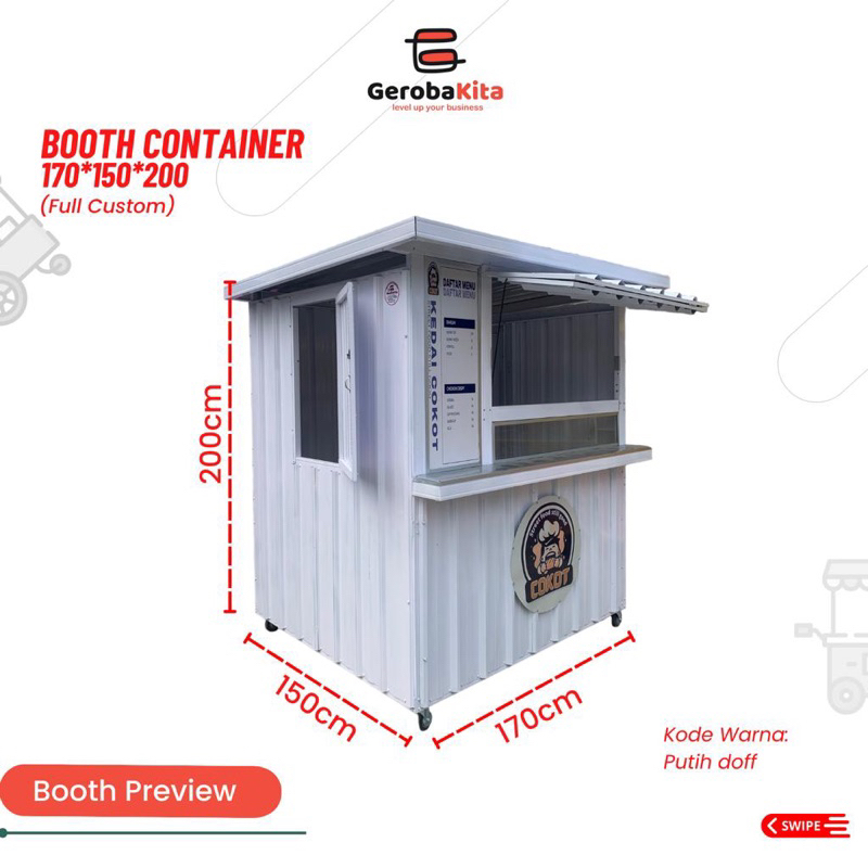 Jual Booth Container ukuran 170x150x200 Custom | Shopee Indonesia