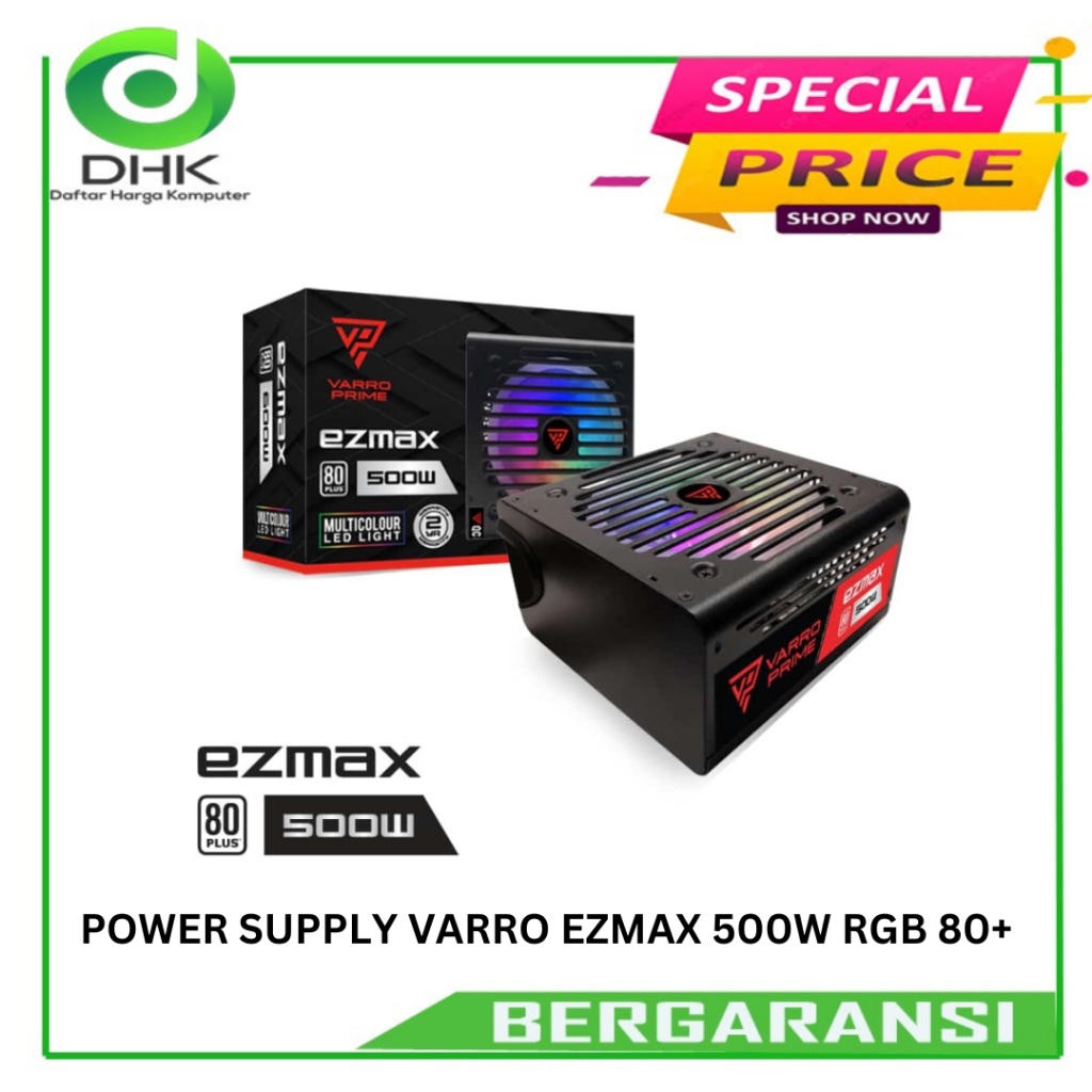 Jual POWER SUPPLY VARRO EZMAX 500W RGB 80+ | Shopee Indonesia