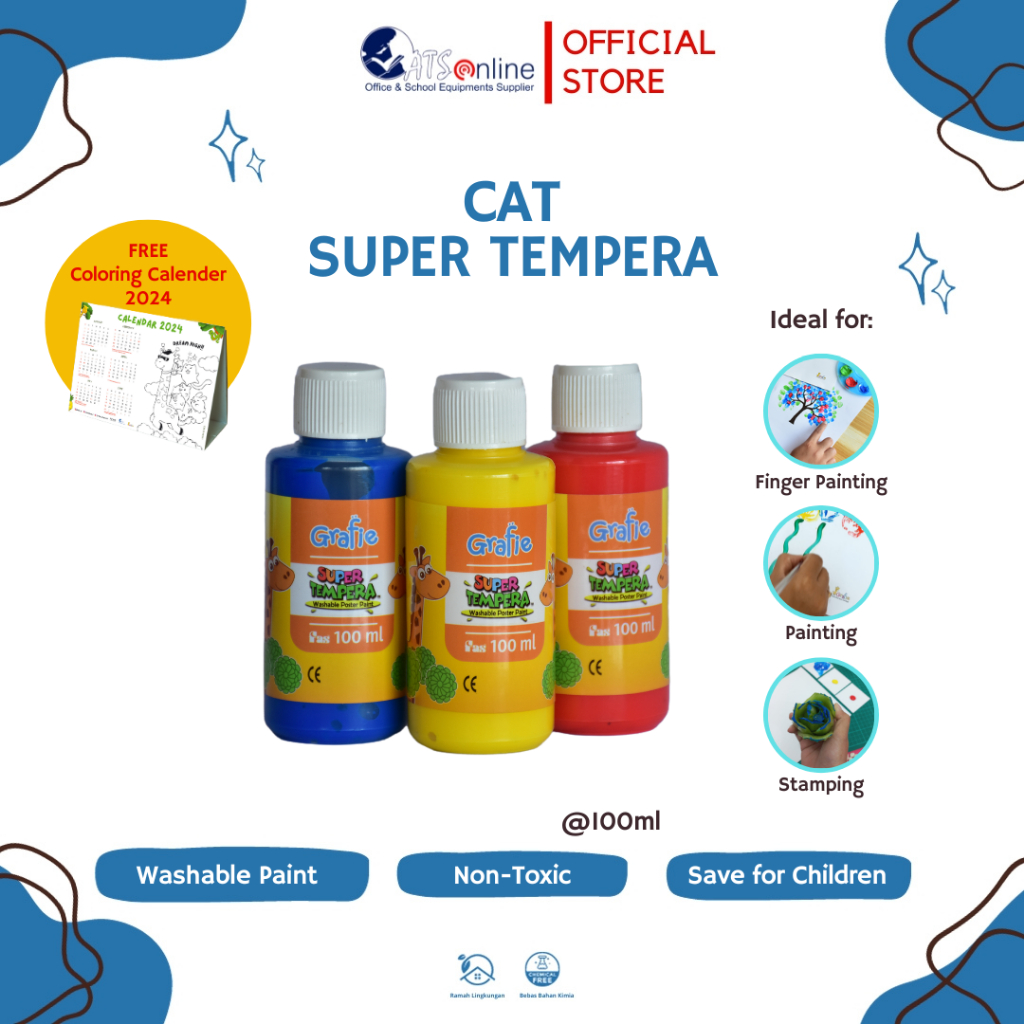 Jual GRAFIE Finger Painting Cat Poster Super Tempera 3 Warna 100ml ...