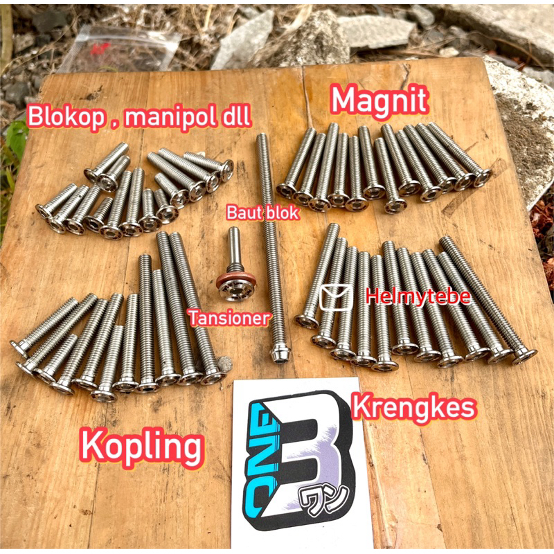 Jual baut L slim tipis bak kopling & bak magnet mesin CB GL MP tiger stainless minimalis / baut ...