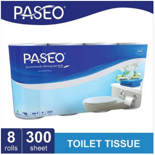 Jual Tissue Paseo Elegant Toilet Core Non Emboss [8 Rolls/3 Ply/300's] | Shopee Indonesia