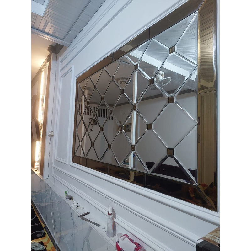 Jual cermin bevel diamond custem uk saat ini 131x69cm,bisa req ukuran ...