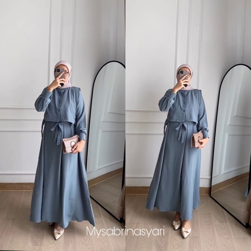 Jual TIFFANY DRESS by SABRINA - GAMIS POLOS VEST ROMPI BAHAN SHAKILA ...