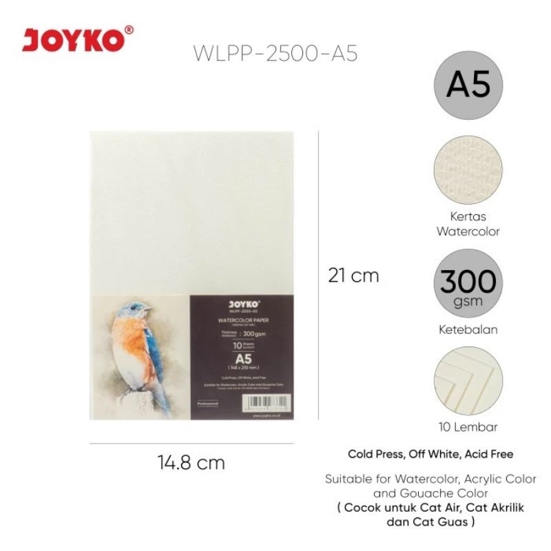 Jual Kertas Cat Air Joyko WLPP-2500 / Watercolor Paper 300gsm (10 ...