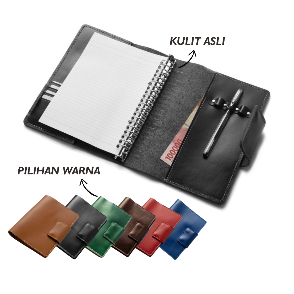 Jual Binder kulit asli A5 agenda ring loose leaf | Shopee Indonesia