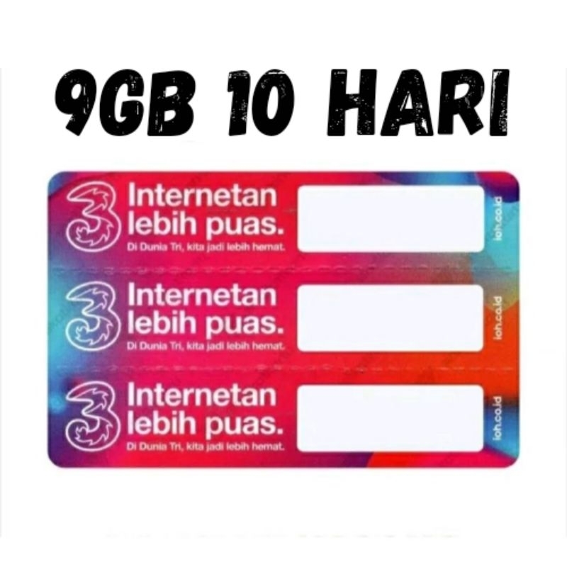 Jual VOUCHER DATA TRI HAPPY 9GB 10 HARI | Shopee Indonesia