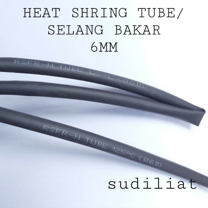 Jual HEAT SHRING TUBE / SELANG BAKAR HITAM 6MM - 1 METER | Shopee Indonesia