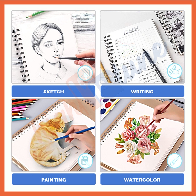 Jual Hightune Sketch Book A5/A4/8K/16K Sketchbook Drawing Book 30 ...