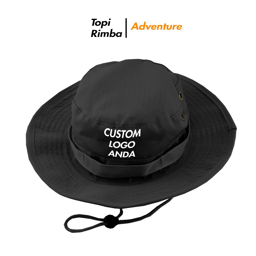 Jual Topi Rimba Bebas Custom Logo Sablon DTF - Topi Rimba Outdoor ...
