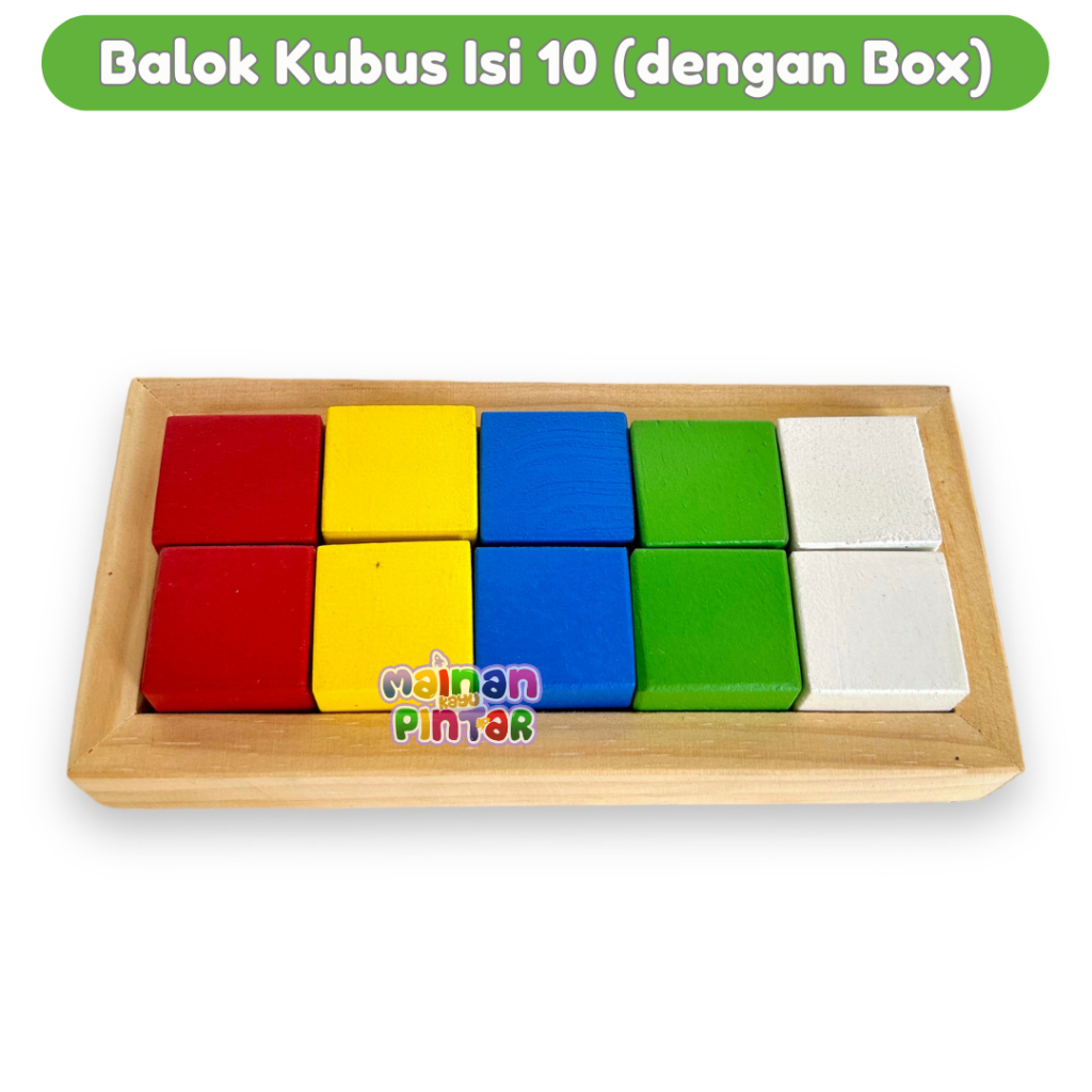 Jual Busy Blocks Balok Dasar Susun Kayu Isi 10 Warna / Mainan Kubus ...
