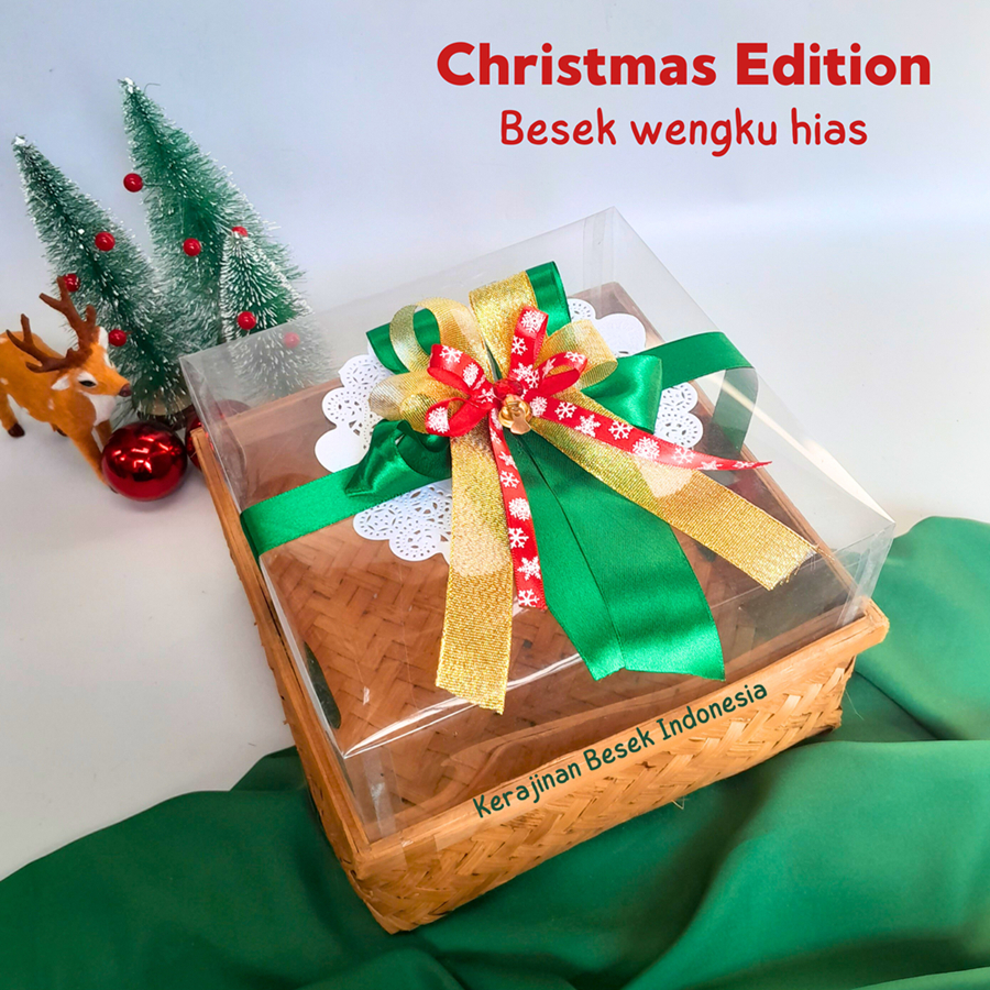 Jual BOX HAMPERS KUE NATAL Besek wengku aneka ukuran Besek mika Box ...