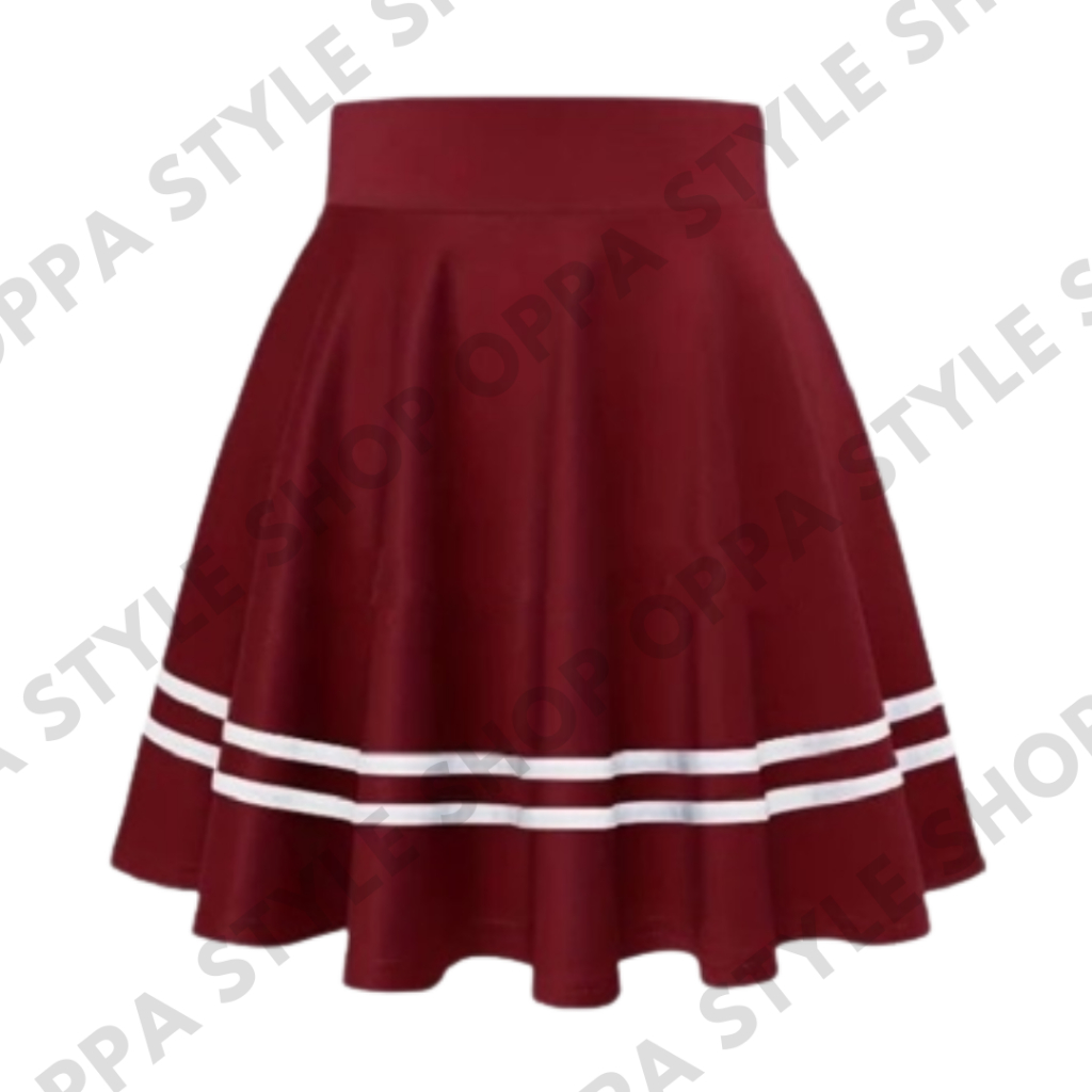 Jual Oppa Style Shop Rok Pendek List Putih Jumbo Big Size | Rok ...