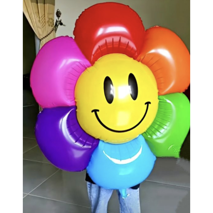 Jual Promo Balon Bunga Matahari Rainbow Super Jumbo 1 meter (105 x 85 ...