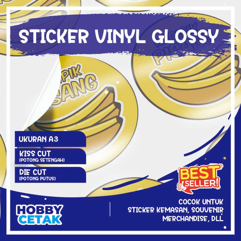 Jual Cetak Sticker vinyl Glossy Quantac Ukuran A3+ Desain Custom ...