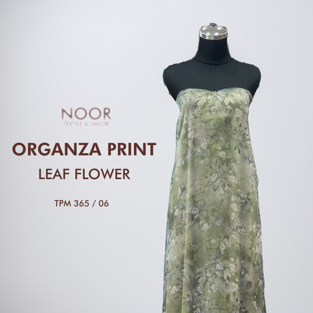 Jual Organza Print | Motif Leaf Flora | Full Flora | Motif Bunga | 4 ...