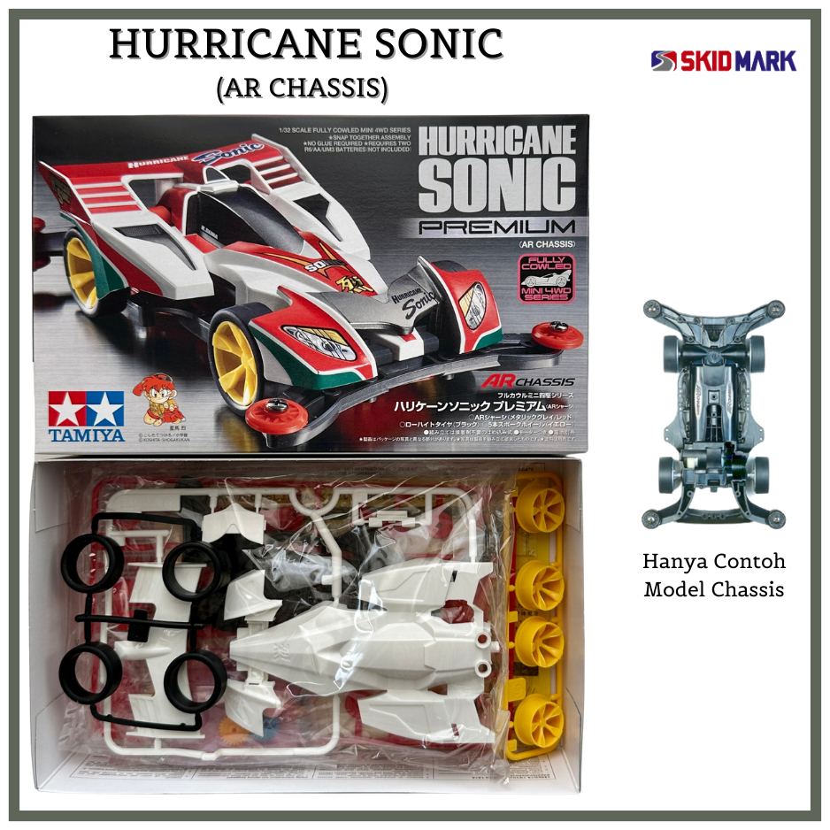 Jual Mobil Rakit Tamiya Mini 4WD - Hurricane Sonic AR Chassis (ORIGINAL ...