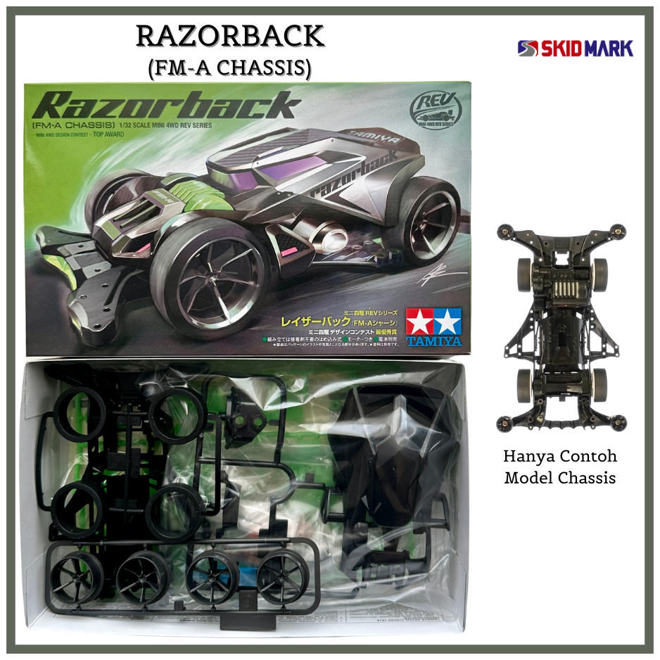 Jual Mobil Rakit Tamiya Mini 4WD - Razorback FM-A Chassis (ORIGINAL ...