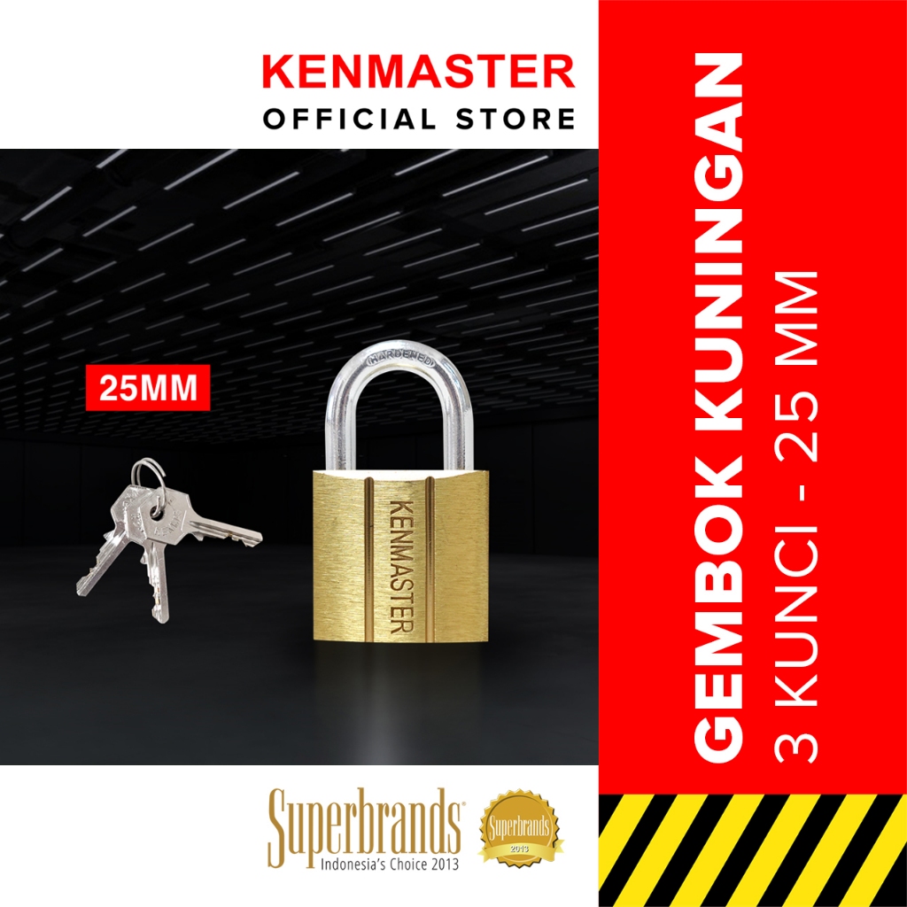 Jual Kenmaster Gembok Kuningan V140 25mm -GMBK053 | Shopee Indonesia
