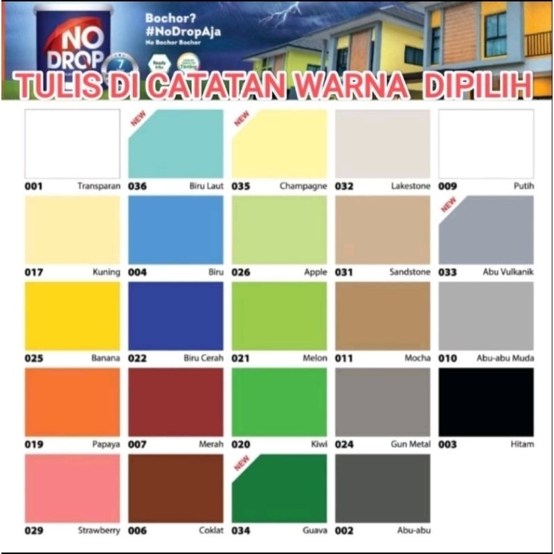 Jual No drop cat pelapis anti bocor 1kg,,cat pelapis anti bocor No drop Warna lengkap 1kg,Nodrop ...