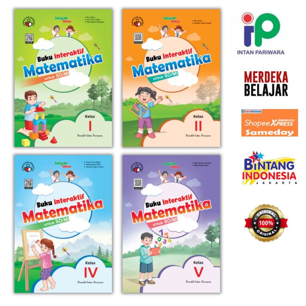 Jual Intan pariwara - Buku Interaktif Matematika Kelas I,II,IV & V SD Kurikulum Merdeka | Shopee ...