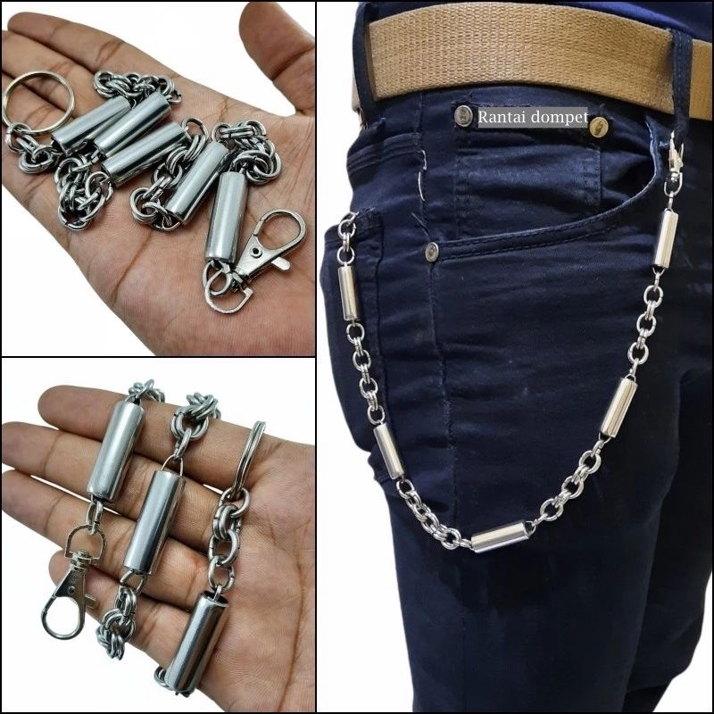 Jual Rantai Dompet Pria Stainless Metal Rantai Penggaman Dompet Pria ...