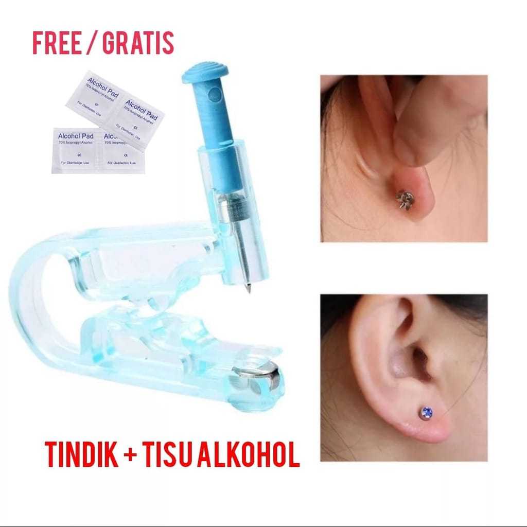 Jual tindik telinga steril 1x pakai disposeable ear piercing jarum ...