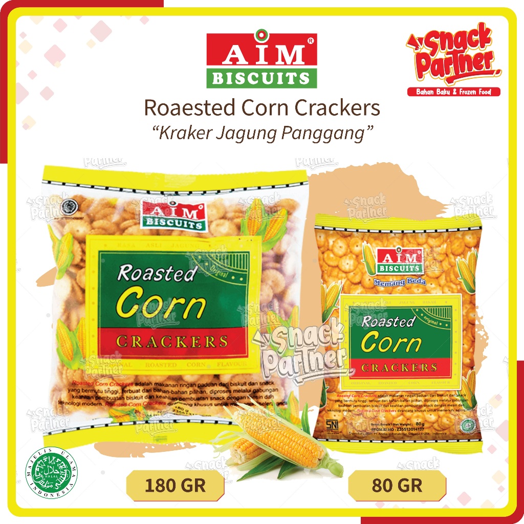 Jual AIM - ROASTED CORN CRACKERS 80 / 180 GR - Biscuit Biskuit Kraker Jagung Bakar 80GR 180GR ...