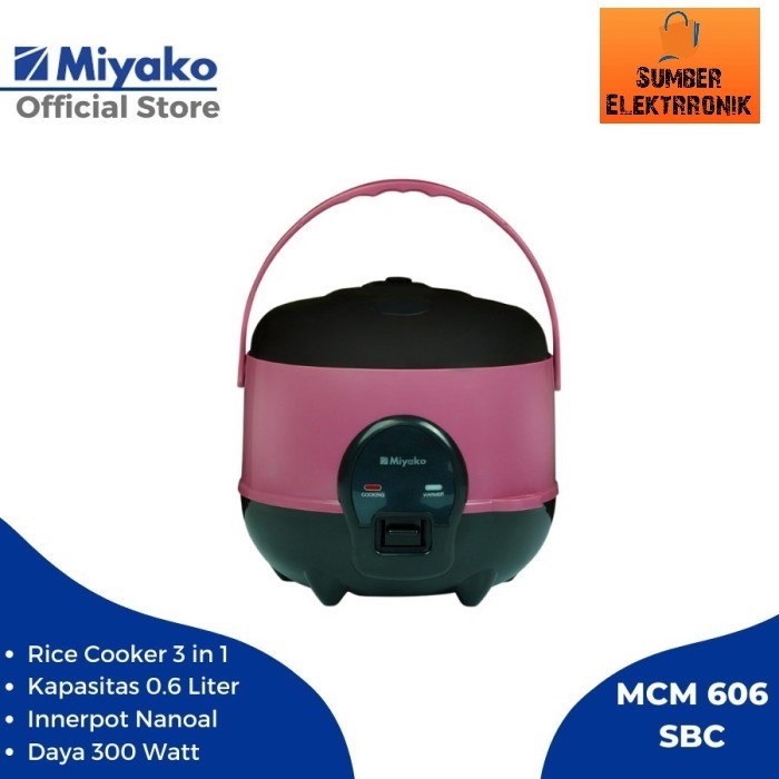 Jual Rice Cooker Miyako MCM 606 B SBC Magic Com Mini Miyako 606 SBC ...