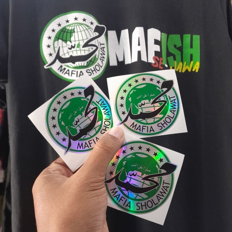Jual stiker mafia sholawat Indonesia efek pelangi anti air cutting ...