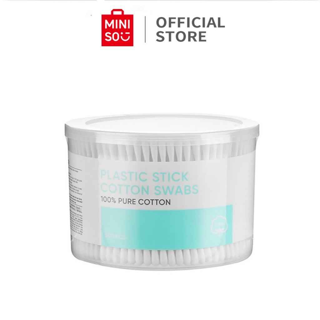 Jual Miniso Plastic Stick Cotton Swabs (500 Pcs) Cotton Bud Penyeka ...