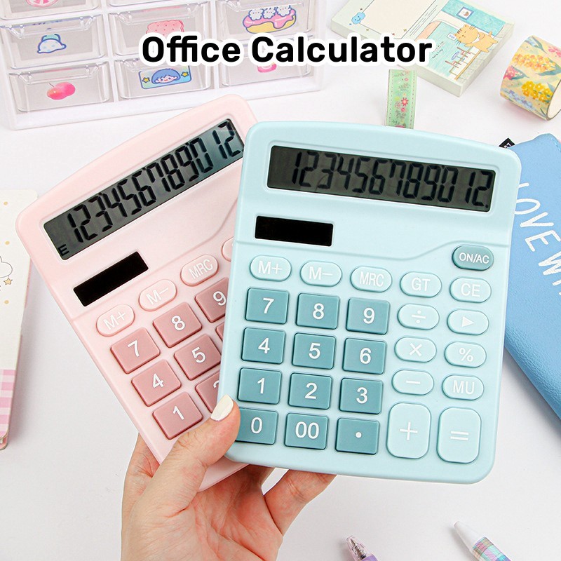Jual Kalkulator 12 Digit surya Dual Power layar LCD KK-837 Desktop calculator solar power simple ...