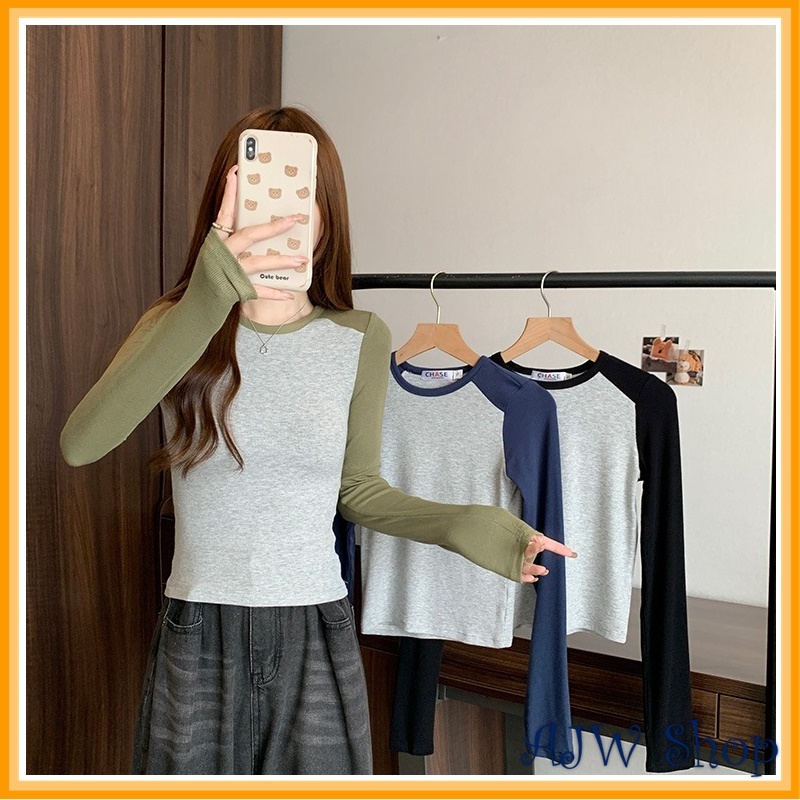 Jual AJW Kaos Rajut Wanita Import Lengan Panjang Kekinian XBA | Baju ...