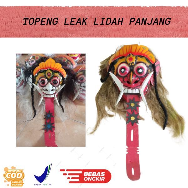 Jual COD / Topeng Leak Bali Bahan Mika Rambut Panjang Lidah Panjang ...