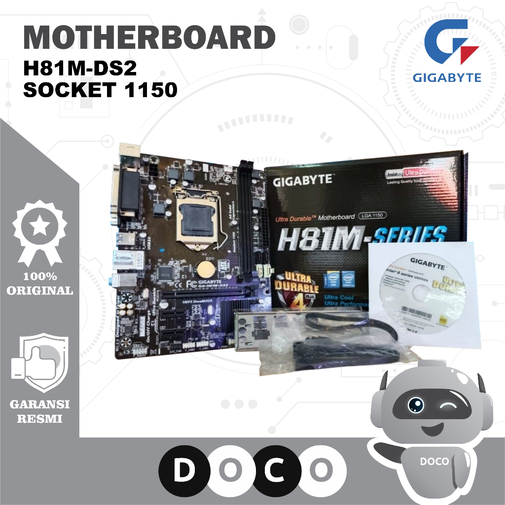 Jual Gigabyte Motherboard Mobo H81M-DS2 Soket 1150 Desktop Mainboard ...